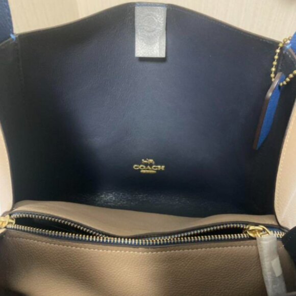 Coach | Bags | Coach Colorblock Hadley Hobo Dark Denim Blue Gray Tote Leather Bag Handbag New ...